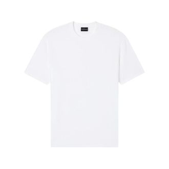 Emporio Armani T-Shirt mit Rundhalsausschnitt und Jersey-Jacquardmuster - - Tops - Herren - Wei&szlig; - XL