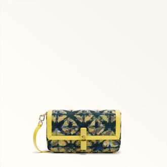 Furla Iride Umh&auml;ngetasche S Toni Mudec Yellow Mehrfarbig Gebl&uuml;mter Jacquard-stoff + Sidney-kalbsleder Damen
