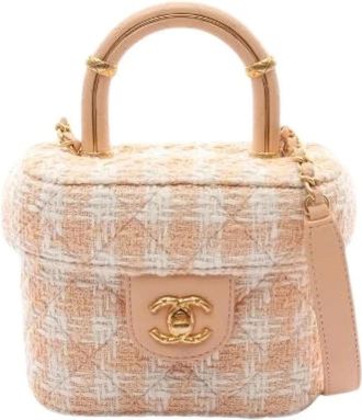 Chanel Pre-owned Matelasse Vanity 2Way Sac bandouli&egrave;re - Femme - Pre-owned - Beige - Taille: ONE Size