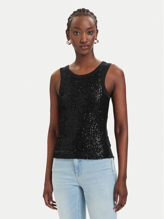 Guess Top W6GP26 K3157 Schwarz Slim Fit