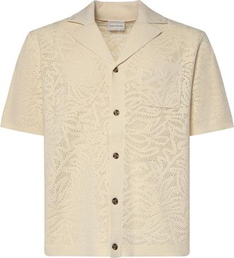 Dr&ocirc;le de Monsieur Homme, Chemises, Beige, Taille: L Chemise Maille Dentelle