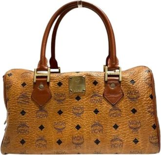 MCM unisex, Pre-owned, Brun, Taille: ONE Size Sac Boston en cuir V2525 doccasion