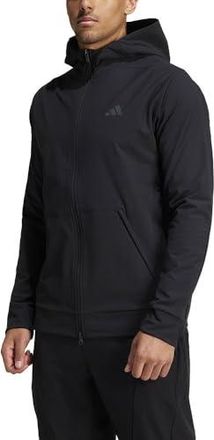 adidas Mens Veste &agrave; capuche enti&egrave;rement zipp&eacute;e Designed for Training COLD.RDY, Black, XL