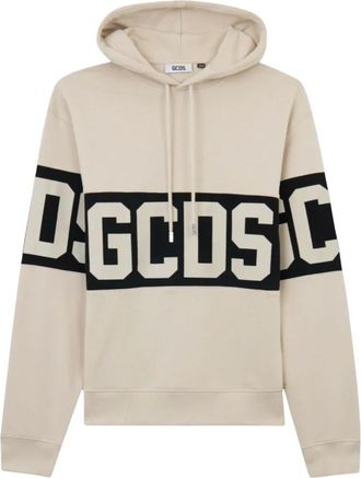 GCDS Gcds, Homme, Sweatshirts et sweats &agrave; capuche, Beige, Taille: XS Band Logo Sweat &agrave; capuche