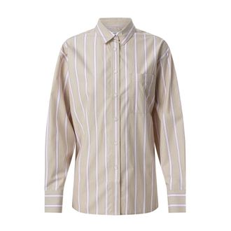 Lacoste Gestreiftes Baumwollhemd - - Blouses & Shirts - Damen - Beige - M