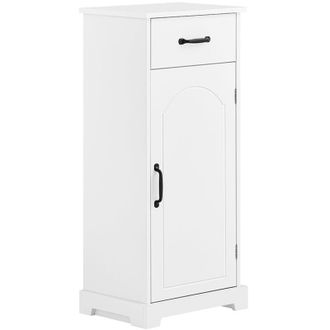 SoBuy SoBuy Badm&ouml;bel - Kleiner Schrank mit Schublade, Badputzstand aus Holz, WC-Storage-M&ouml;bel, Feuchtigkeitsbest&auml;ndig, Wei&szlig;, 42x30x93cm, BZR207-W