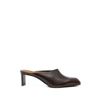 Khaite Mules &agrave; talon carr&eacute; - Femme - Chaussures - Brun - Taille: 41 EU