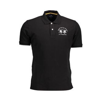 La Martina Stylisches Polohemd mit Kontrastdetails - - Tops - Herren - Schwarzk - L