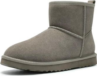 Generic NYSBH Bottes de neige dhiver en fourrure pour femme - Semelle &eacute;paisse - Mini bottes dext&eacute;rieur en daim pelucheux - Bottes en laine moelleuse, gris, 37