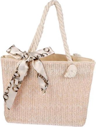 SOLUSTRE Sac &agrave; Bandouli&egrave;re Tiss&eacute; Main Paille pour Femme Sac Cabas D&eacute;contract&eacute; Grand Format et Pratique pour Plage Voyages et Usage Quotidien