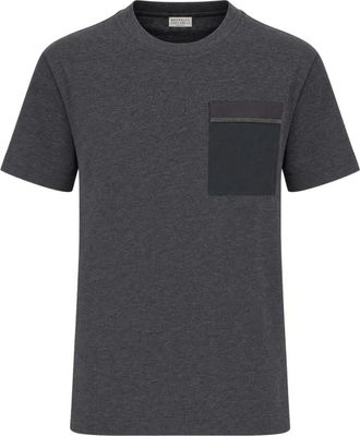 Brunello Cucinelli Rundhals-T-Shirt - - Tops - Herren - Grau - M