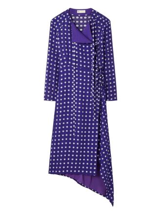 Tory Burch robe-portefeuille à pois - Violet