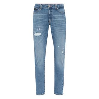 Philipp Plein Destroyed Slim Fit Jeans - - Jeans - Herren - Blau - W33