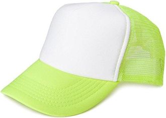 styleBREAKER Casquette en Maille 5 Panneaux Unisexe, Casquette de Camionneur, Casquette de Baseball, Fermeture réglable par clic et Snap 04023007, Couleur:Blanc-Ja