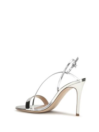 Gianvito Rossi Manhattan Sandal Heel - Silver