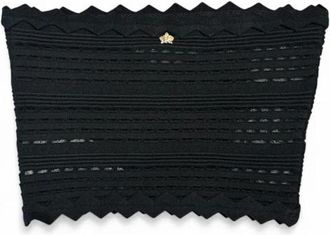 Genny Femme, Tops, Noir, Taille: 40 FR Fine Block Chain Chevron Knit Top