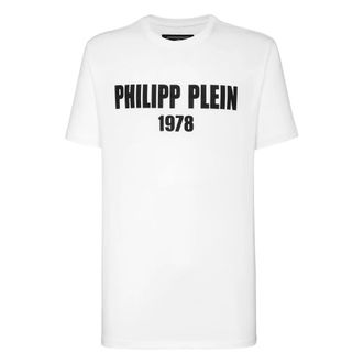 Philipp Plein Homme, Tops, Blanc, Taille: 3XL Round Neck T-Shirt 1978