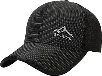 Generic Casquette de tennis unisexe à bord en maille réglable avec visière en cuir, BK1., Taille unique