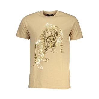 Cavalli Tiger Print Casual T-Shirt - - Tops - Herren - Beige - 2XL