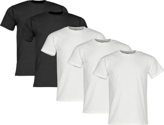 Fruit Of The Loom Heavy Cotton Tee Shirt 5er-Pack Herren, 3X White + 2X Black, 3XL