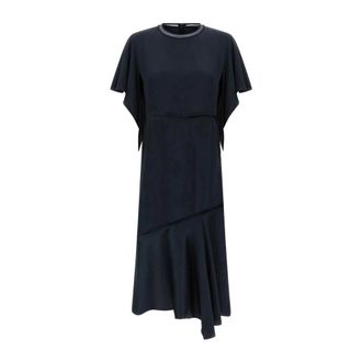 Fabiana Filippi Asymmetrischer Saum Midi Kleid - - Dresses - Damen - Blau - XS