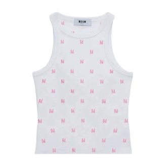 Msgm Geripptes Jersey Neckholder-Top - - Tops - Damen - Mehrfarbig - S