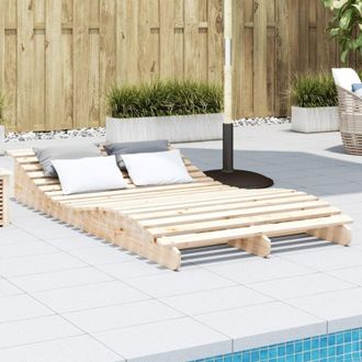 vidaXL Vidaxl - Chaise longue 205x110x31,5 cm bois massif de pin