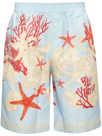 Versace short Barocco-Sea en coton - Bleu