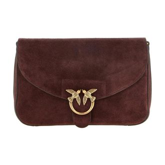 Pinko Pinko - Sac bandouli&egrave;re Love Birds en daim - Femme - Sacs - Rouge - Taille: ONE Size