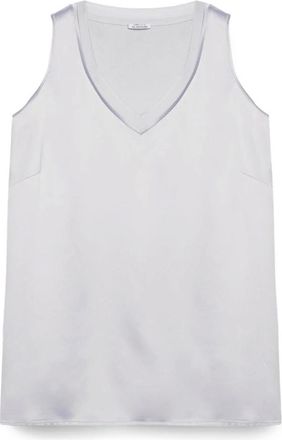 Fiorella Rubino Femme, Tops, Gris, Taille: 38 FR Haut &agrave; col en V bicolore