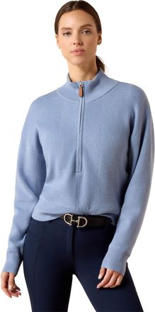 Ariat Womens Foxleigh 1/2 Zip Sweater Long Sleeve in Rainwashed, Size X-Large, by Ariat