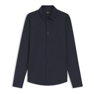 HUGO BOSS Homme, Chemises, Bleu, Taille: M Chemise &agrave; effet seersucker coupe Regular