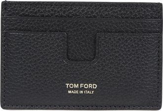 Tom Ford Homme, Accessoires, Noir, Taille: ONE Size Porte-cartes de cr&eacute;dit &agrave; imprim&eacute; logo
