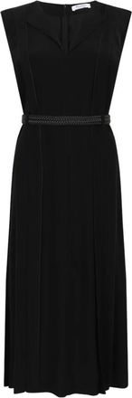 Max Mara Femme, Robes, Noir, Taille: 34 FR Sleeveless Pleated Midi Dress