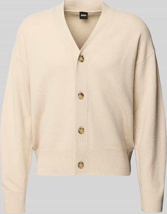 HUGO BOSS Regular Fit Strickjacke aus reiner Schurwolle Modell C-UCONE