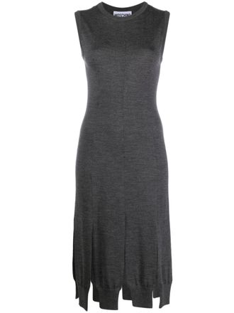 Moschino robe en maille &agrave; ourlet asym&eacute;trique - Gris