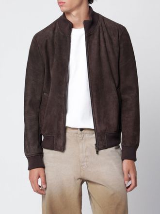 Salvatore Santoro Blouson aviateur en cuir su&eacute;d&eacute; avec col montant et fermeture zipp&eacute;e