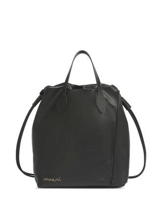 Marni scrunched leather backpack - Noir