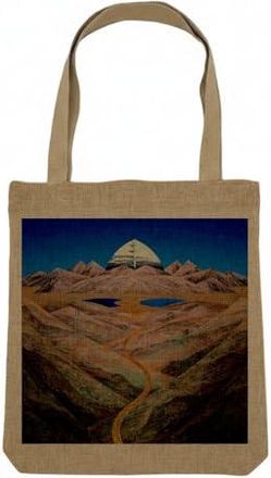 Fabulous Sac Shopping Tote Bag Aspect Lin - Peinture Mont Kailash Devi Montagne Sacre Dieux Inde - Sac de Courses Toile Epaisse 360g Beige Naturel Cabas Port&eacute; 