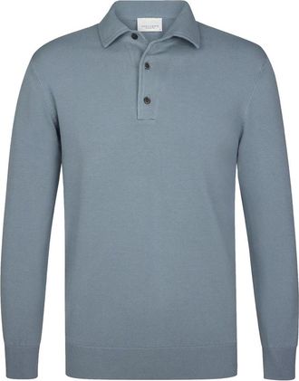 Profuomo Langarm Strick-Poloshirt mit Tencel in
