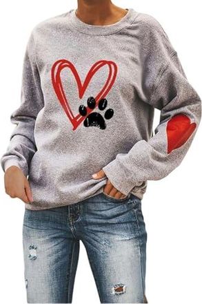 Generic Sweat &agrave; capuche imprim&eacute; d&eacute;contract&eacute; pour la Saint-Valentin 2026 - Coupe ample pour un usage quotidien - Design &eacute;l&eacute;gant et confortable - Parfait pour l