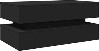 vidaXL Couchtisch mit LED-Leuchten Schwarz 90x50x40 cm Vidaxl