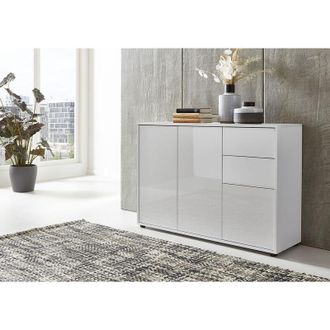 BMG M&ouml;bel BMG M&ouml;bel Kommode &raquo;Mailand 10&laquo; in wei&szlig;/ wei&szlig; Hochglanz lackiert, Schubladenkommode Anrichte Sideboard