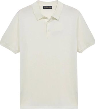Brooks Brothers Homme, Tops, Blanc, Taille: L Polo en maille de coton merceris&eacute;