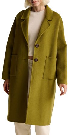 Benetton Damen Cappotto 28f7dn082 Mantel, gr&uuml;n, M