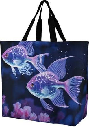 Generic Deux Poissons Bleus Sac A Main Femmes L&eacute;ger Sacs Imperm&eacute;able Sac &Agrave; Bandouli&egrave;re Pour Quotidienne Shopping Travail