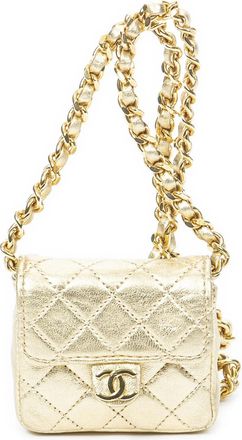 Chanel Crossbody Bags - Vintage Micro Mini Chain Crossbody - Gr. unisize - in Gold - f&uuml;r Damen