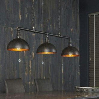 Pier Import Pier Import - Suspension industrielle tuyau 3 demi-globes tribeca