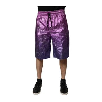 Dolce & Gabbana Metallic Two Tone Bermuda Shorts - - Shorts - Herren - Rosa - M