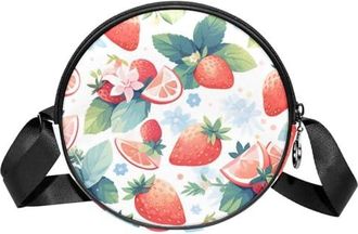 Generic Sac &agrave; bandouli&egrave;re Circle pour femme, petit sac &agrave; bandouli&egrave;re color&eacute; avec fermeture &eacute;clair, bretelles r&eacute;glables, sac &agrave; main rond d&eacute;contract&eacute; pour femme